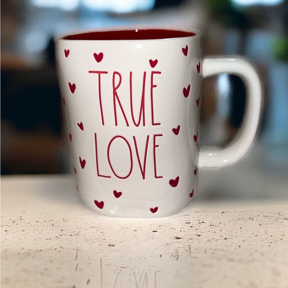 Rae Dunn | Dining | Rae Dunn True Love Mug With Red Hearts Red Interior ...